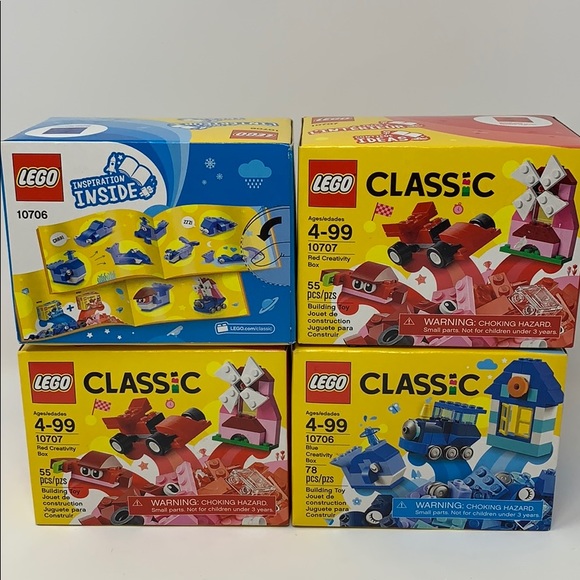 Lego | Accents | Lego Classic Red Blue Boxes Building Blocks | Poshmark